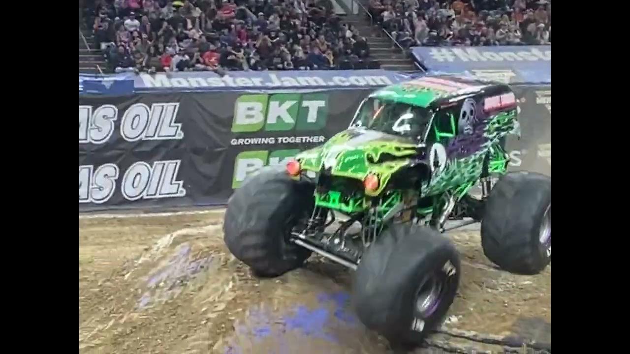Krysten Anderson Grave Digger Winning Freestyle Salt Lake City Vivint Arena Monster Jam 1.6.23 ...