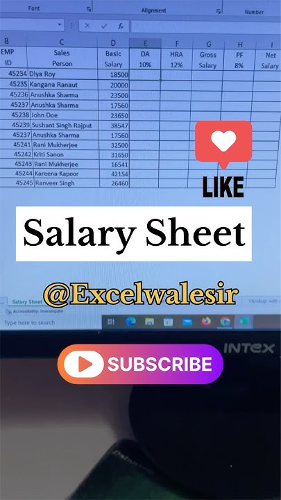 Create Sheet of Employees in Excel #excelwalesir #exceltricks #exceltips #payroll #training # ...