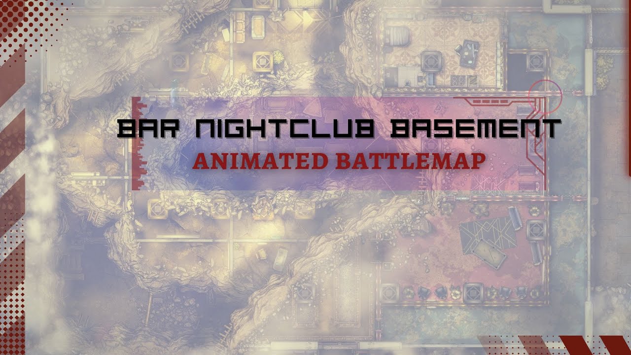 Sci-Fi Animated Battle Map - Bar Nightclub Basement - YouTube