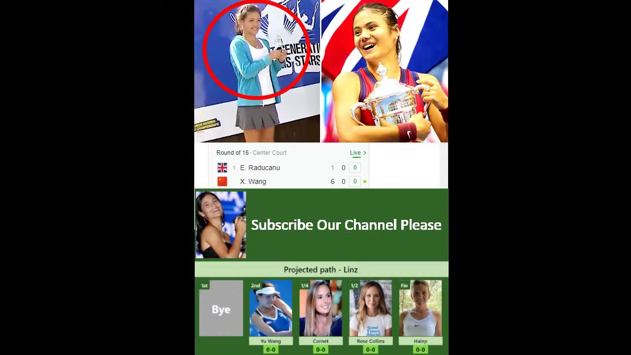 Emma Raducanu Vs X Wang Live Score @ Linz - YouTube