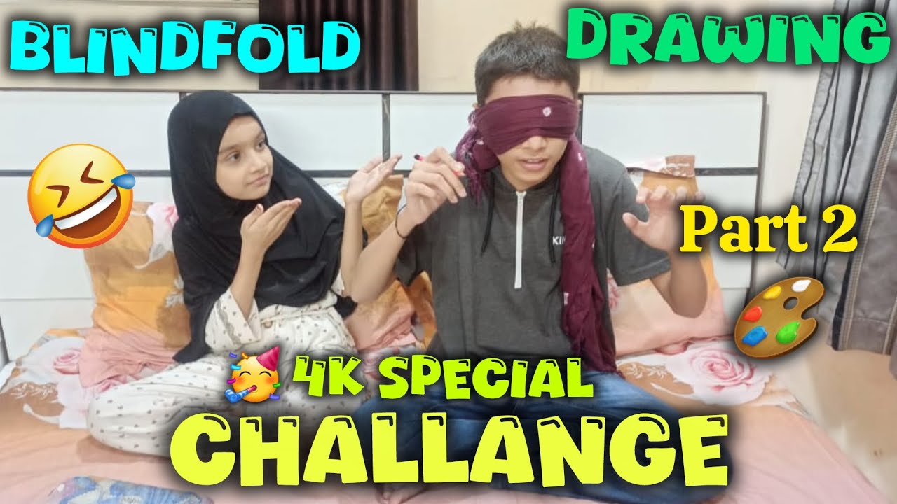 😂 Blindfold Drawing Challenge 🎨 | Part 2 - YouTube