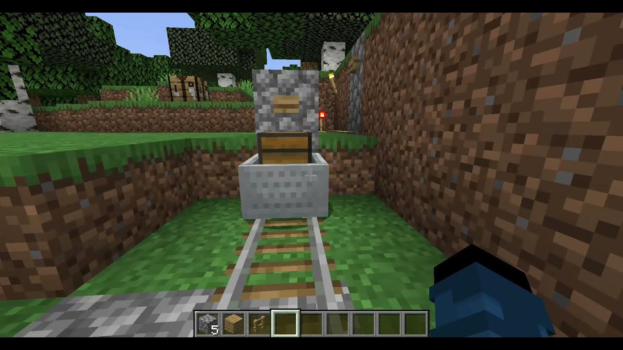 Minecraft | Como crear una mina con railes y vagonetas - YouTube