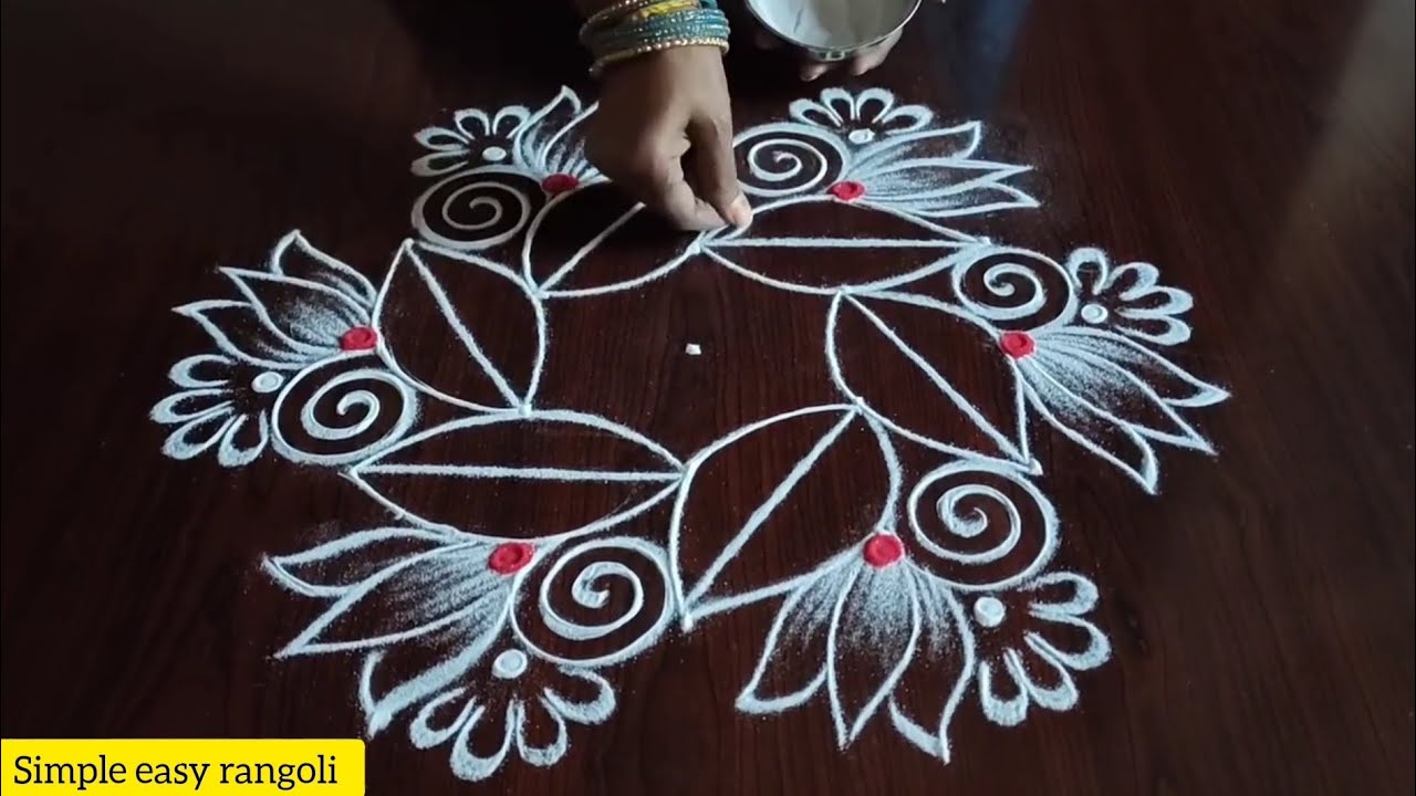 simple easy latest daily kolam (5×3) dot's.... - YouTube