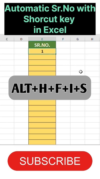 ExcelTrick#Automatic Sr.No. in Excel#Excel#exceltutorial#shorts#viral#exceltips# ...