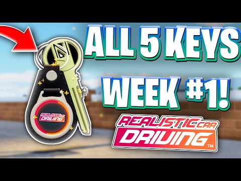 🔑ALL 5 GOLDEN KEYS LOCATIONS IN REALISTIC CAR DRIVING | GOLDEN KEYS QUEST WEEK 1 GUIDE! ROBLOX