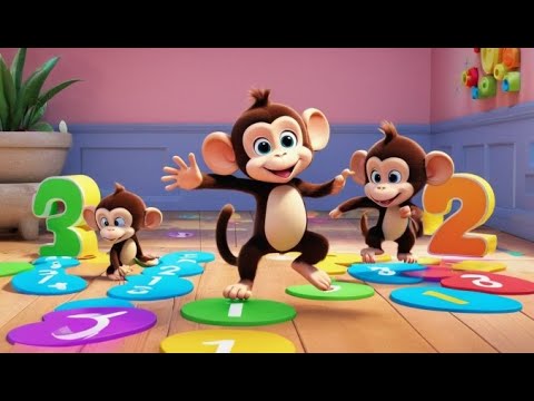 Five Little Monkeys Jump and Count | Fun Counting Song for Kids | Learn ...
