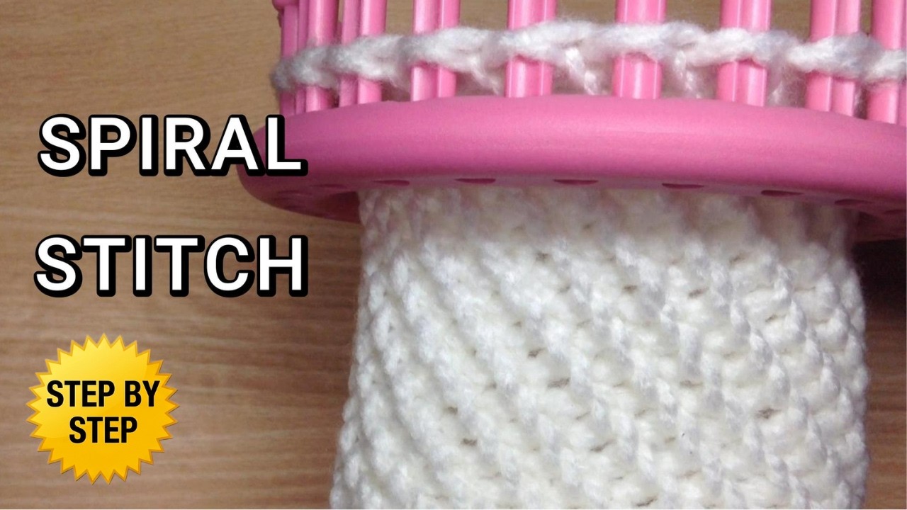 How To Knit SPIRAL STITCH on a Round Loom - Super Easy - YouTube
