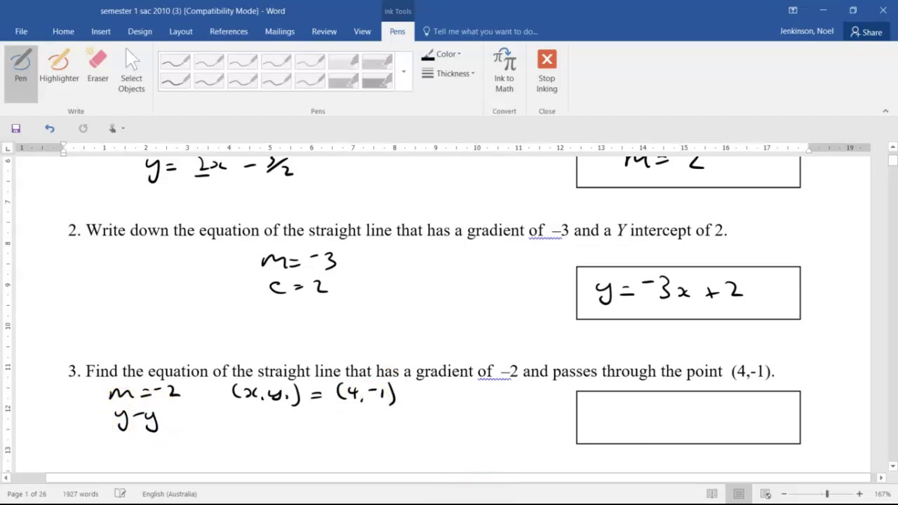 Using ink tool in word. Practice sac solutions - YouTube
