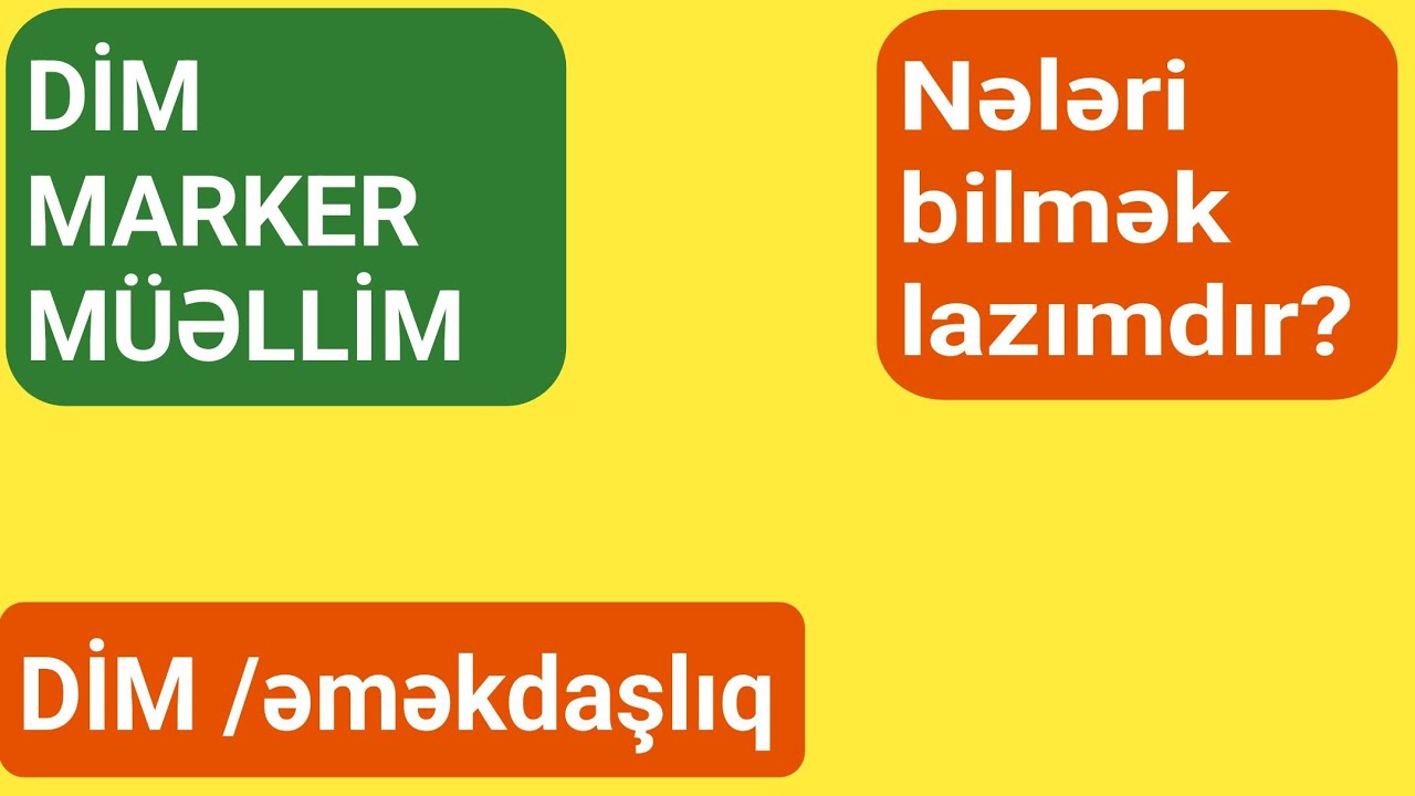 DİM MARKER MÜƏLLİM / marker müəllim nədir/ dim marker - YouTube