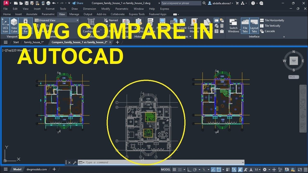 للمبتدئين امر مهم في الاتوكاد المقارنه بين الملفات Dwg Compare In ...