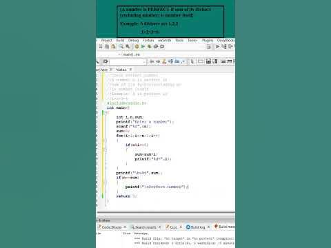 #31 Perfect number check || C Program #shorts #shortvideo #coding - YouTube