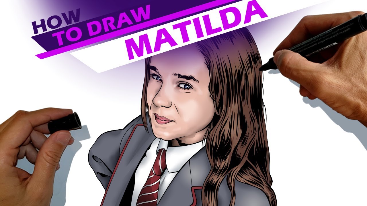 Alisha Weir from the movie Matilda: The Musical - How to draw - YouTube