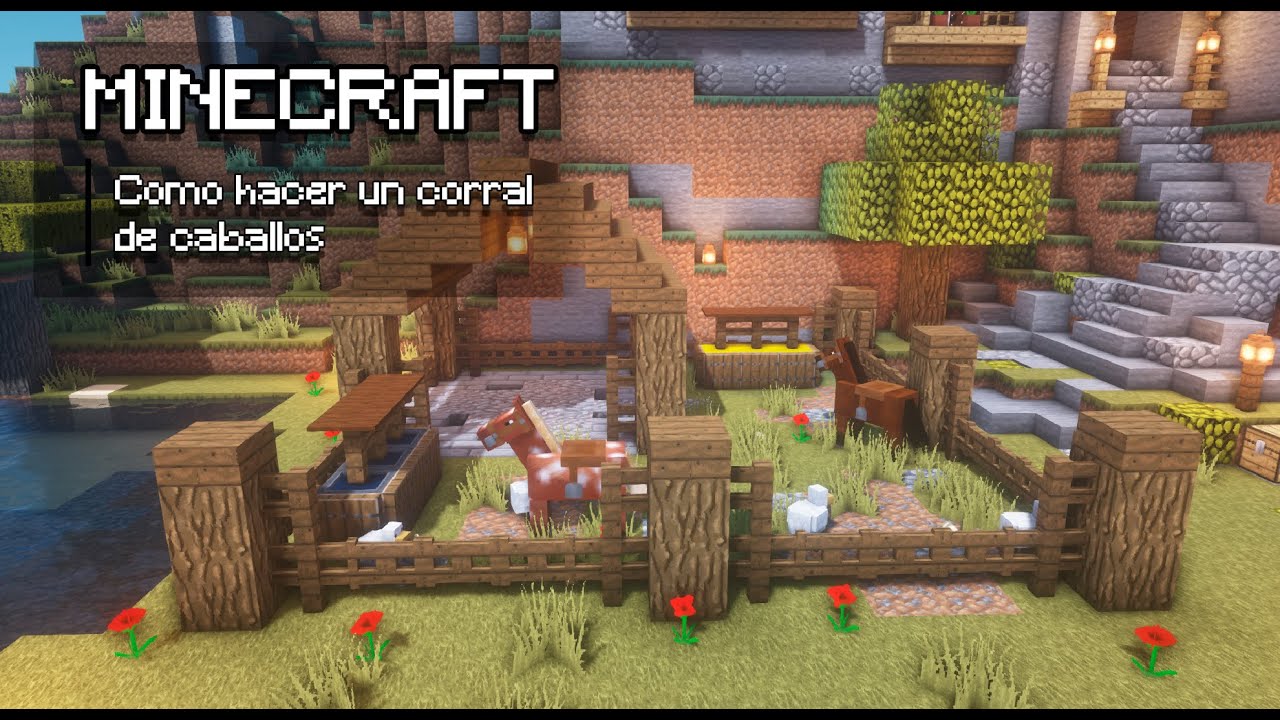 COMO HACER UN ESTABLO PARA TUS CABALLOS 🐴 MINECRAFT TUTORIAL 🐴 - YouTube