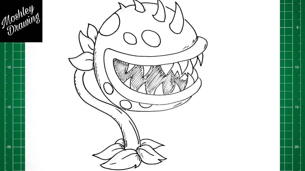 How to Draw Chomper from Plants Vs Zombies - YouTube
