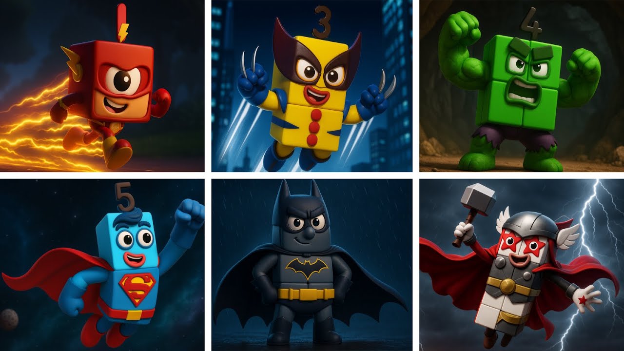 Numberblocks｜Numberblocks as Marvel - DC! - YouTube