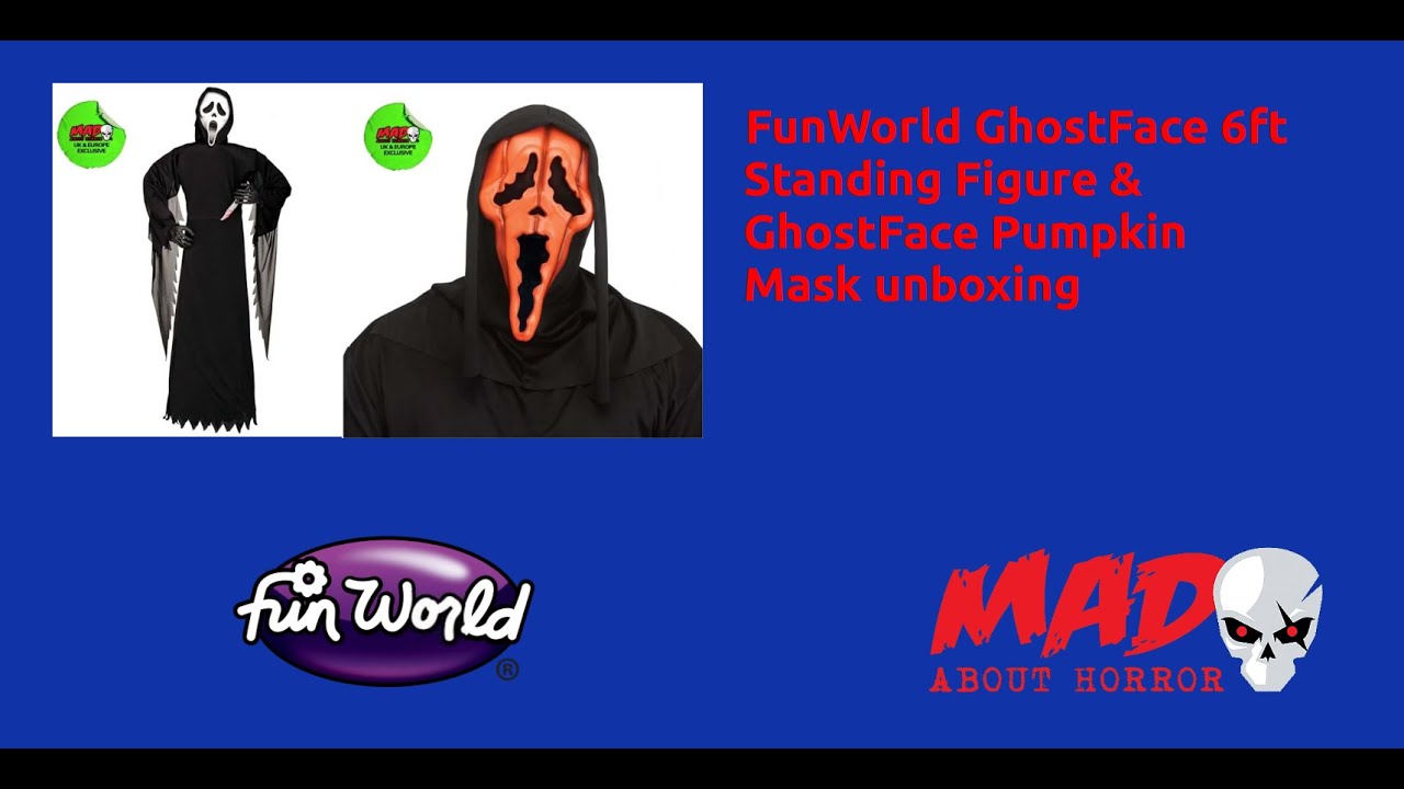 FunWorld GhostFace 6ft Standing Figure & GhostFace Pumpkin Mask ...