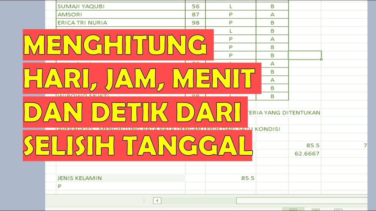 MENGHITUNG SELISIH 2 TANGGAL (HARI, JAM , MENIT, DETIK) - YouTube