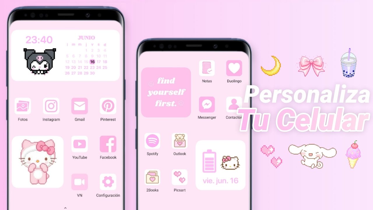🍦 Personaliza tu celular cute / Como hacer widgets lindos ♡🎀 - YouTube