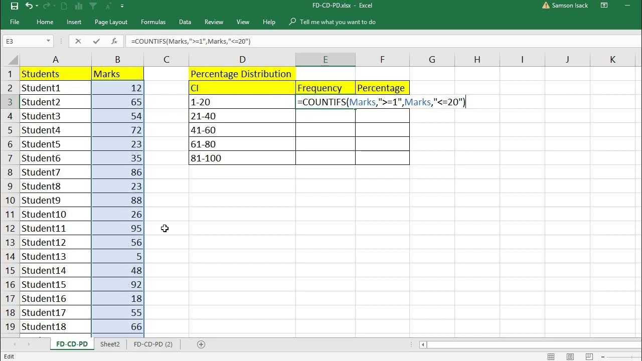 EXCEL: STATISTICS- How to do Percentage Distribution for a List of Data ...