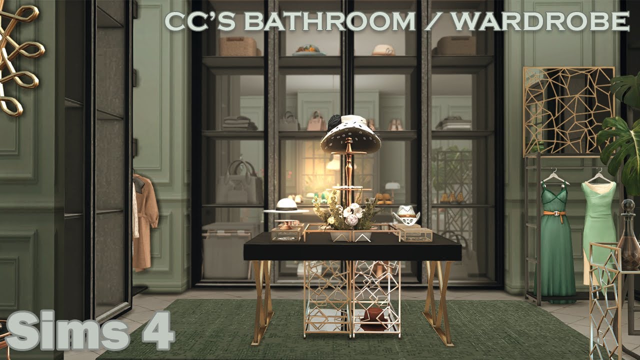 The Sims 4 | Stylish Bathroom and Walk-in Wardrobe | Custom Content ...