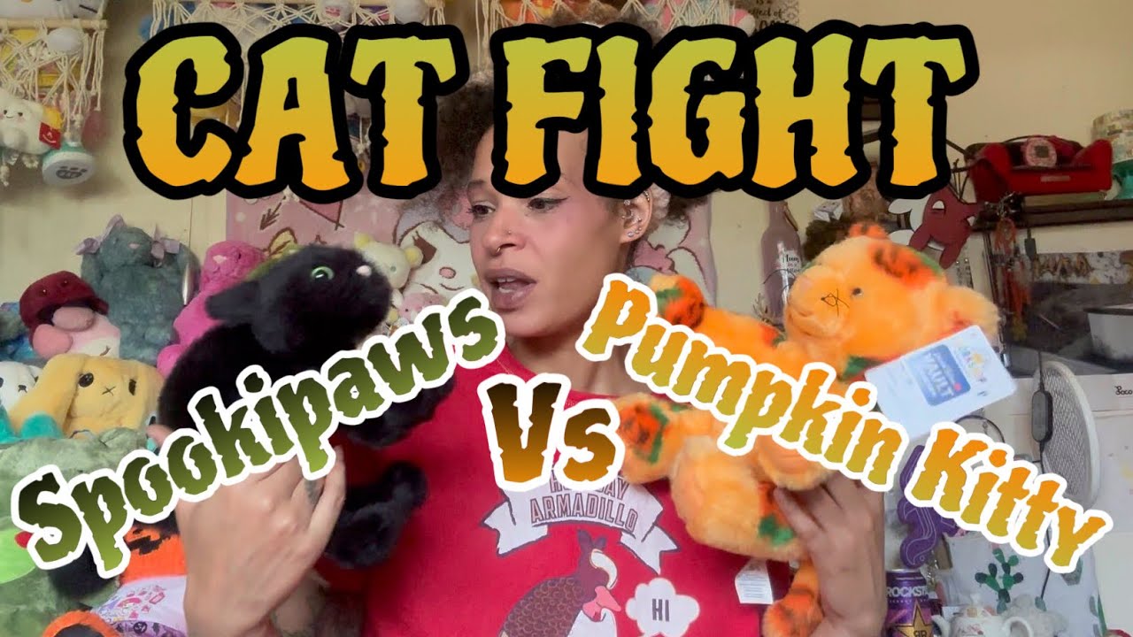 Jellycat Spookipaws vs Build a Bear Pumpkin Kitty - YouTube
