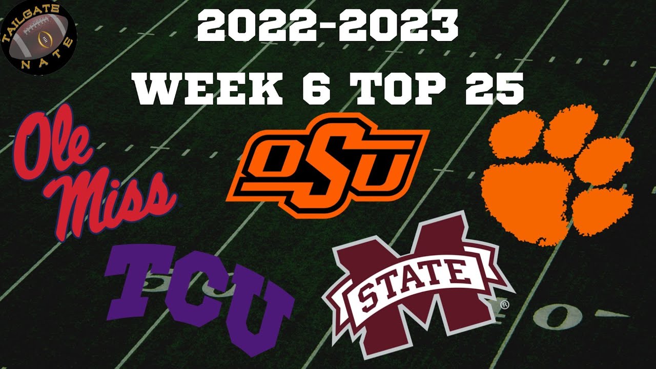 College Football Week 6 Top 25 Poll 2022-2023 - YouTube