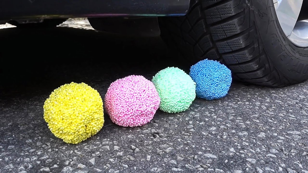 Experiment car vs balls | crushing crunchy & soft things by car! - YouTube