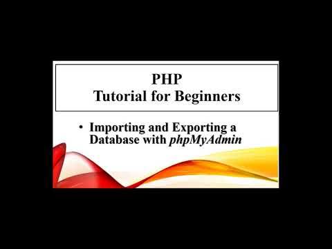 Importing and Exporting a Database with phpMyAdmin - YouTube