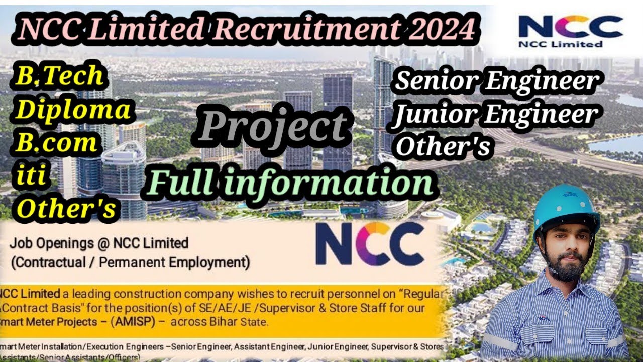 NCC Limited Recruitment 2024 || All qualification students eligible. - YouTube