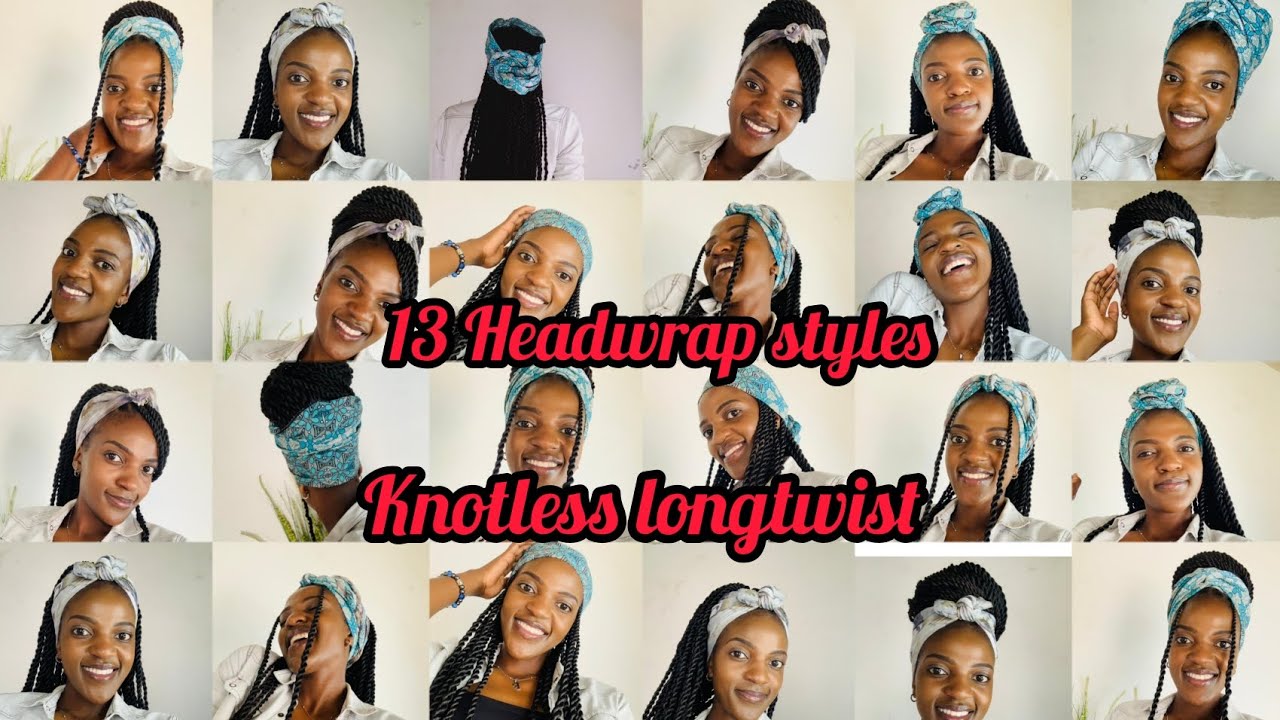 13 EASY HEADWRAP/TURBAN STYLES for Long Senegalese Knotless Twist ...