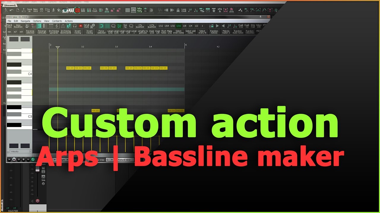 #Reaper7 custom action: Arps | Bassline maker (1 bar) #customactions ...