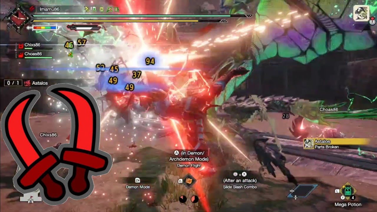 Switch Skills Master Rank Dual Blades Combo Painful ( Silde Slash ) MH ...