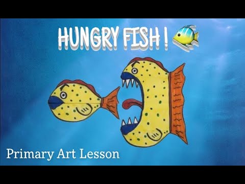 Hungry Fish ! - Primary Elementary Art Lesson - YouTube