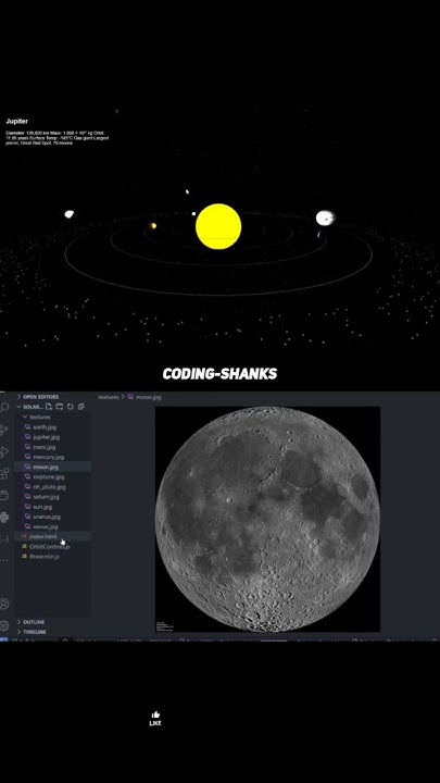 Mind-Blowing 3D Solar System with JavaScript! 🌌🚀 #ThreeJS #Space #coding #simulator #3d - YouTube