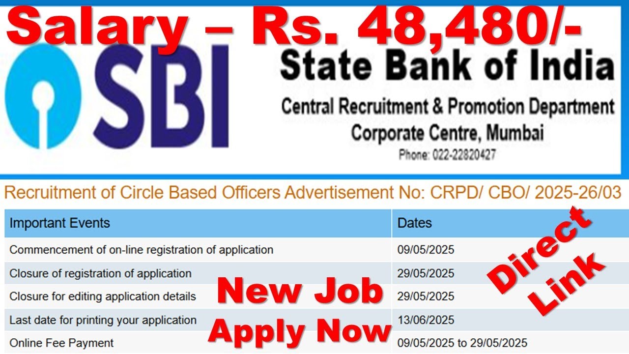 🔥SBI CBO Recruitment 2025 | Eligibility, Salary, Selection Process # ...