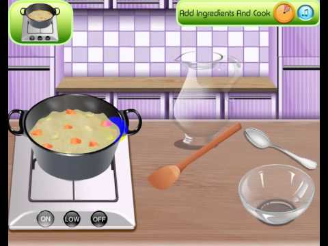 Sara cooking games Chicken soup online game - YouTube