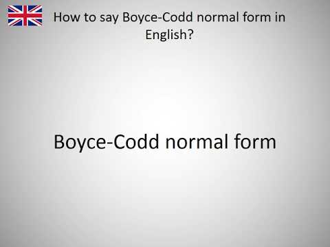 How to say Boyce-Codd normal form in English? - YouTube