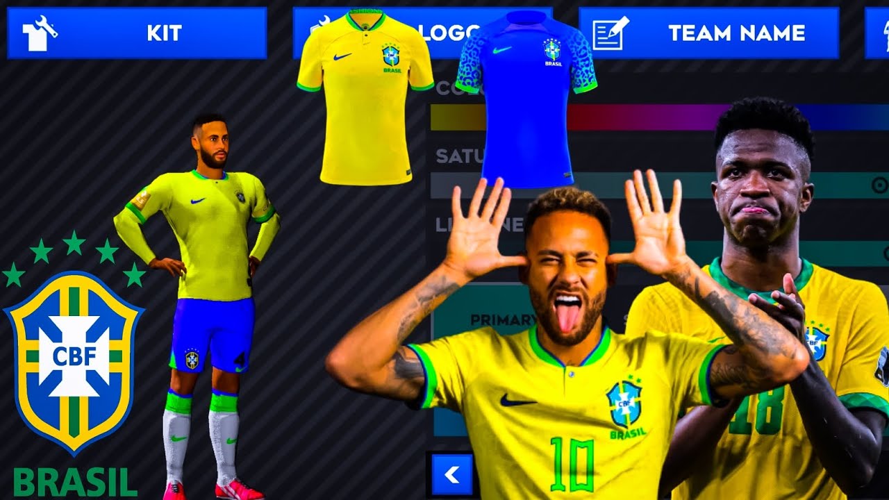 How to Customize and Add Brasil FIFA WORLD CUP Kits & Jersey in DLS 23 ...