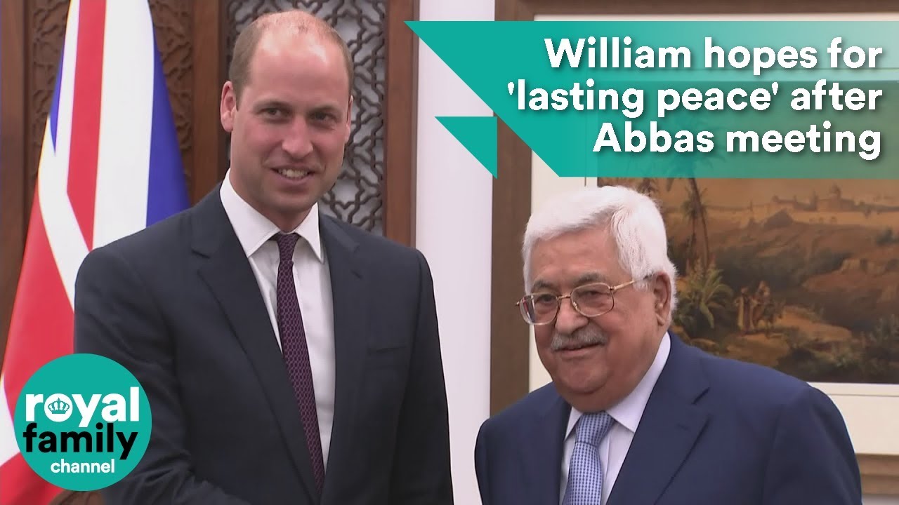 Prince William hopes for 'lasting peace' during Abbas meeting - YouTube