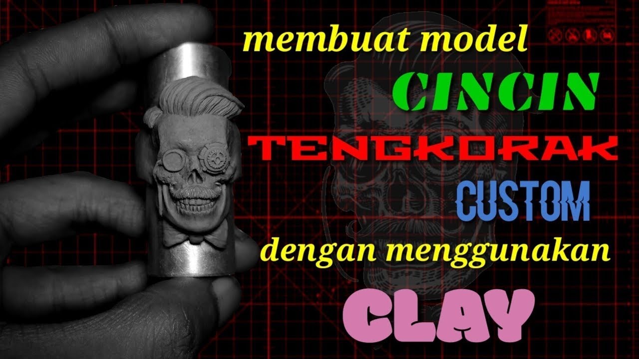 tutorial how to make skull ring sculpting by using clay - YouTube
