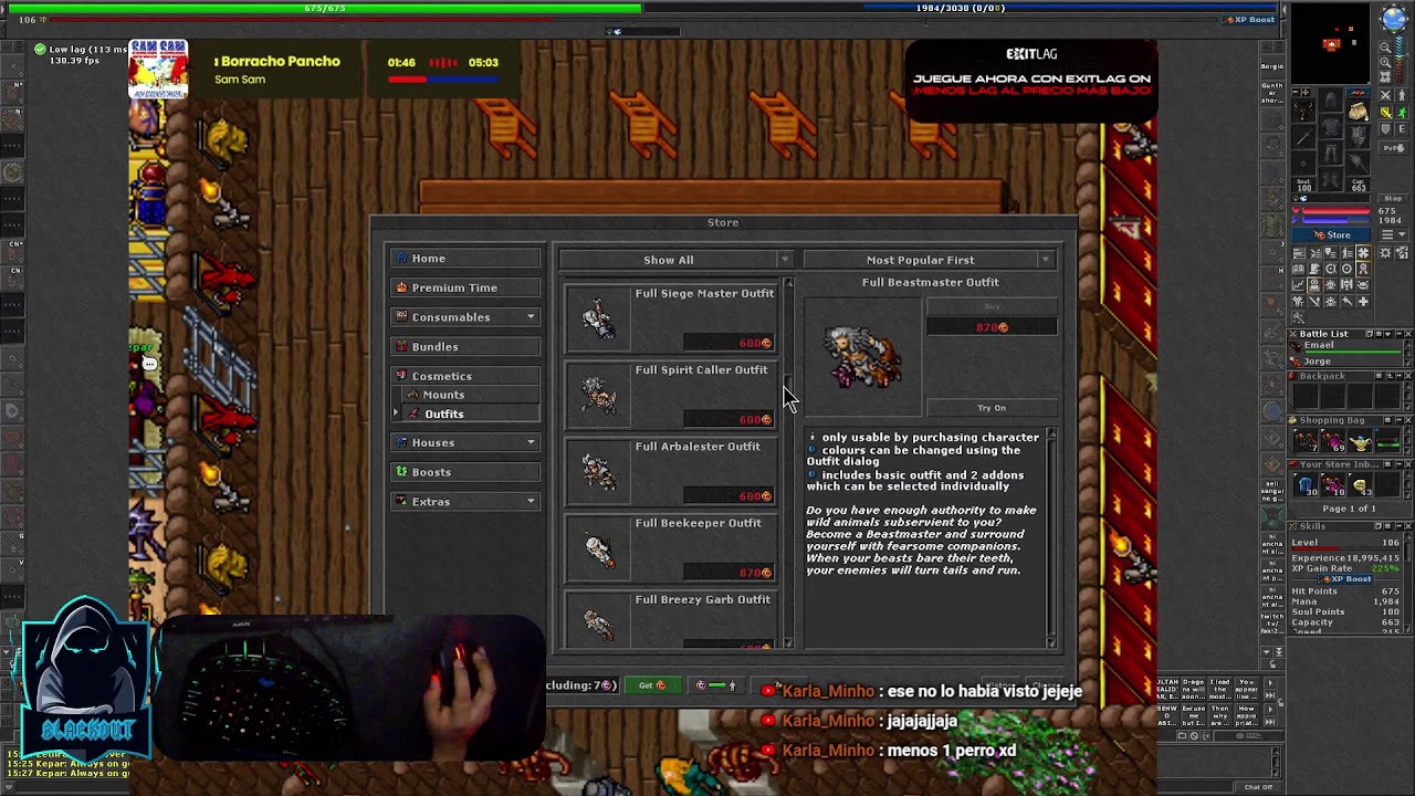 Tibia Royal Paladin 1460+ - cazando duro o durando en la hunt? - YouTube