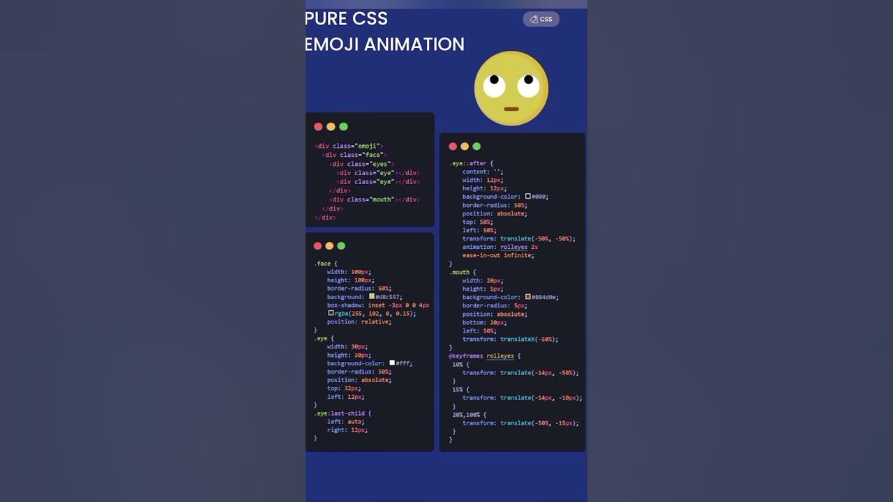 Pure Css Emojis Animation Shorts Coding Softwaredevelopment Codinglife Youtube 