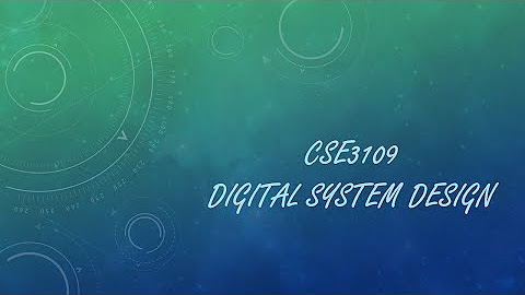 CSE3109 - Digital System Design - YouTube