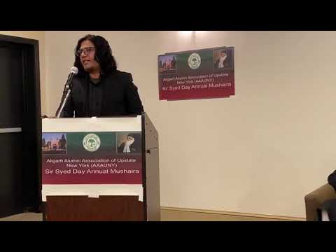 A.M. Turaz at Sir Syed Day Annual Mushaira 2019 at Albany, New York.