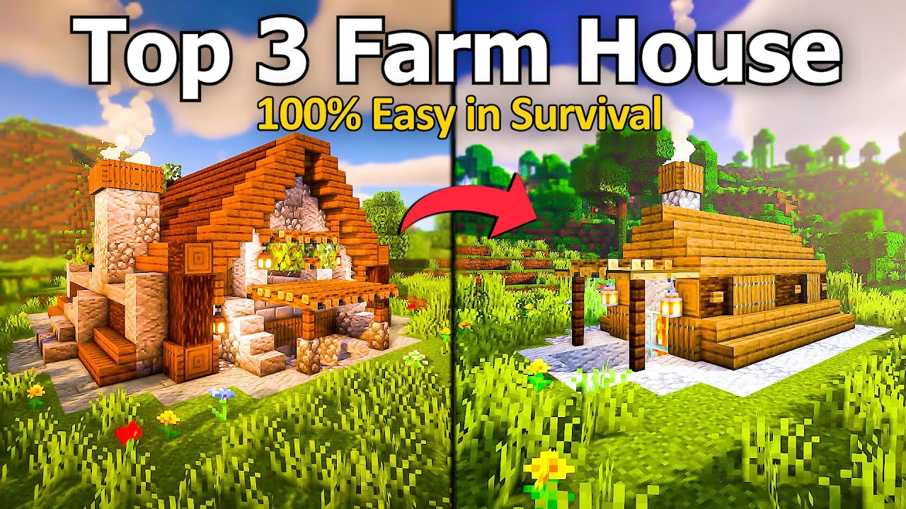 Top 3 Automatic Farm Houses in Minecraft Tutorial 1.21+ - YouTube