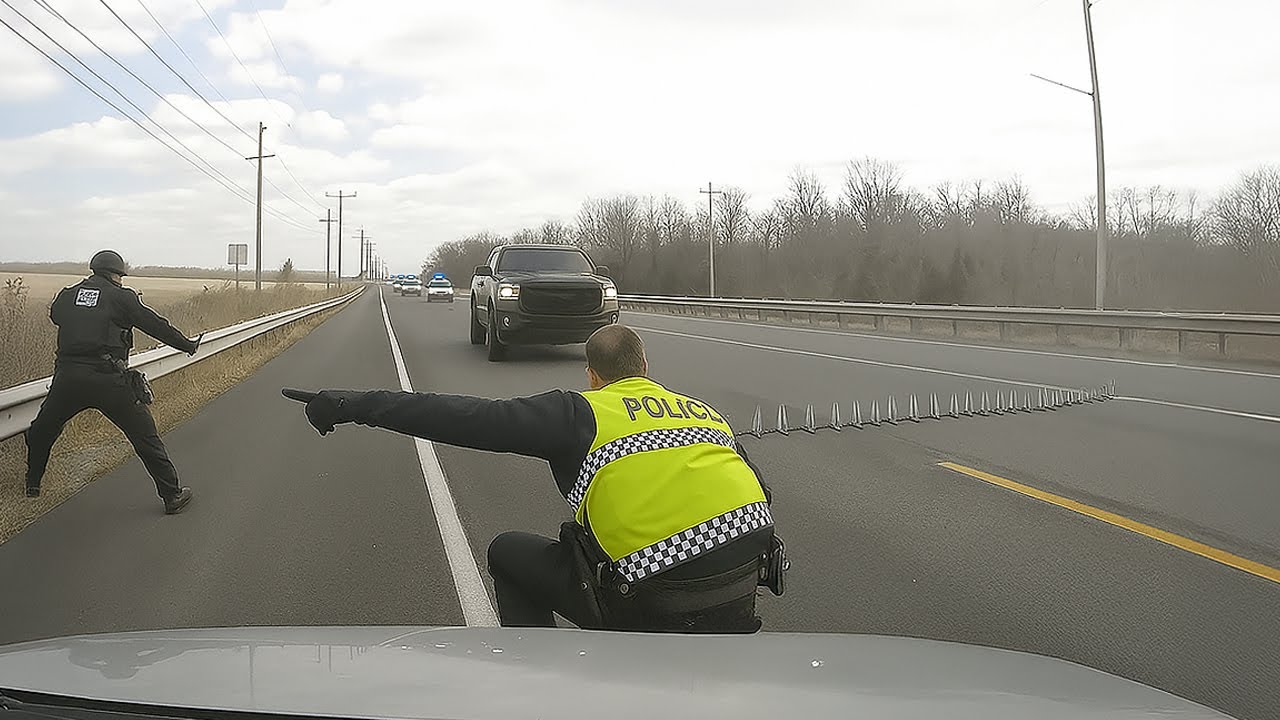 Top 7 Police Spike Strips Caught on Dashcam - YouTube