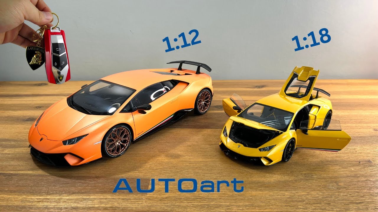 Autoart Lamborghini Huracán Performante 1:12 vs 1:18 - YouTube