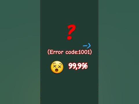 Roblox Error Code : 1001? #roblox - YouTube