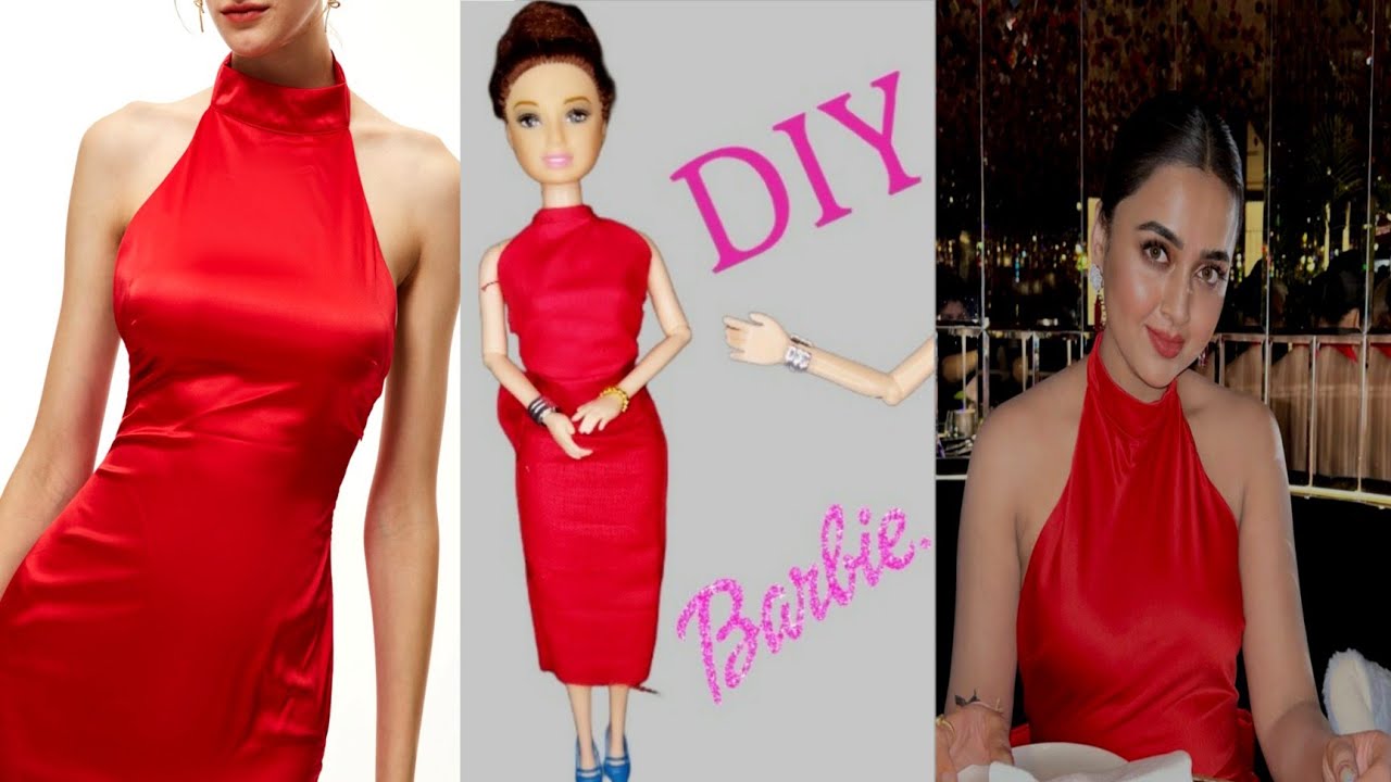 diy:Halter Neck Party wear Dress/halter neck crop top cutting stitching ...