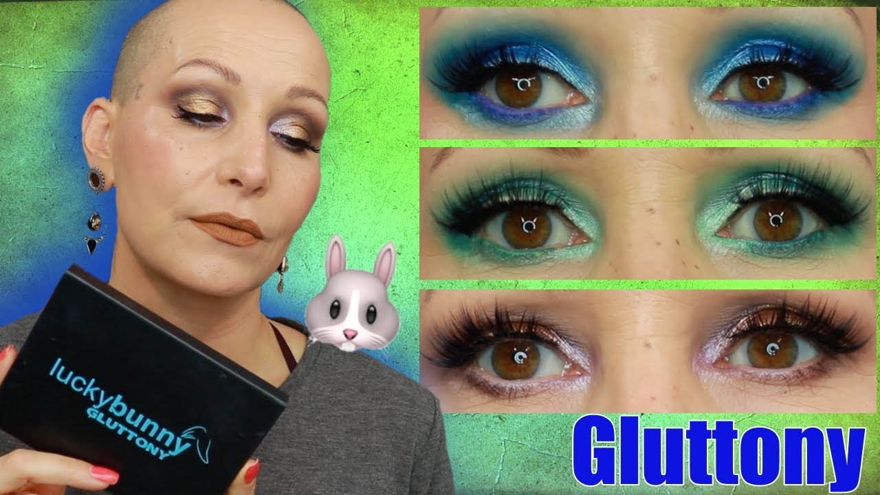 3 Looks-1 Palette | GLUTTONY from Lucky Bunny Cosmetics - YouTube